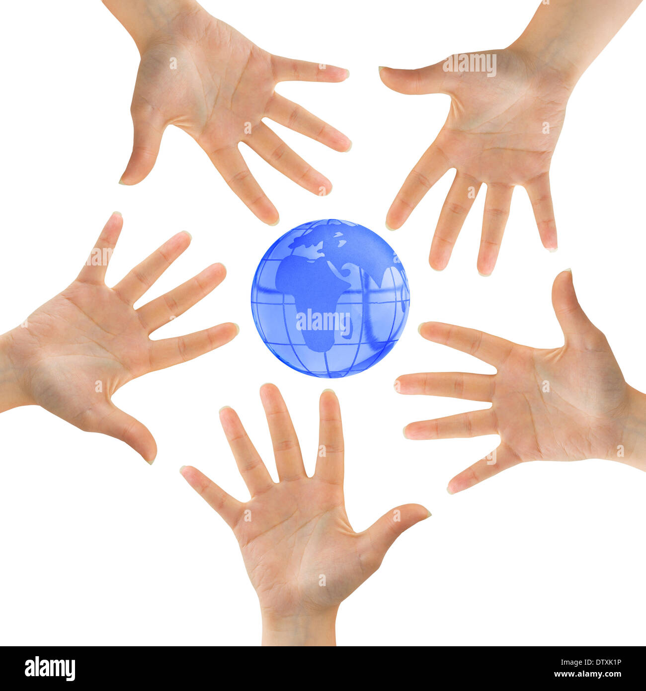 Holding hands circle earth High Resolution Stock Photography and Images ...