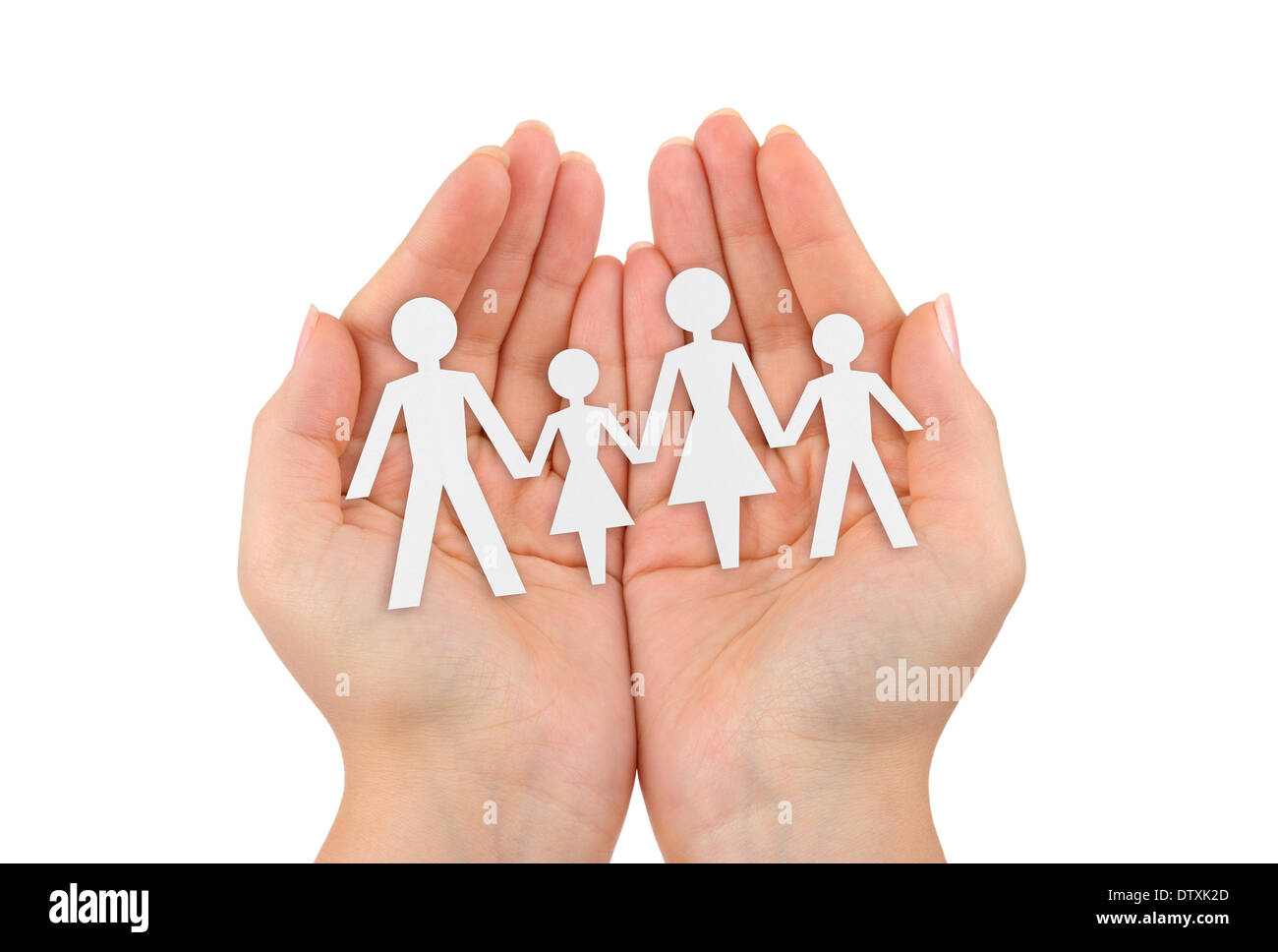 Paper family in hands Stock Photo - Alamy