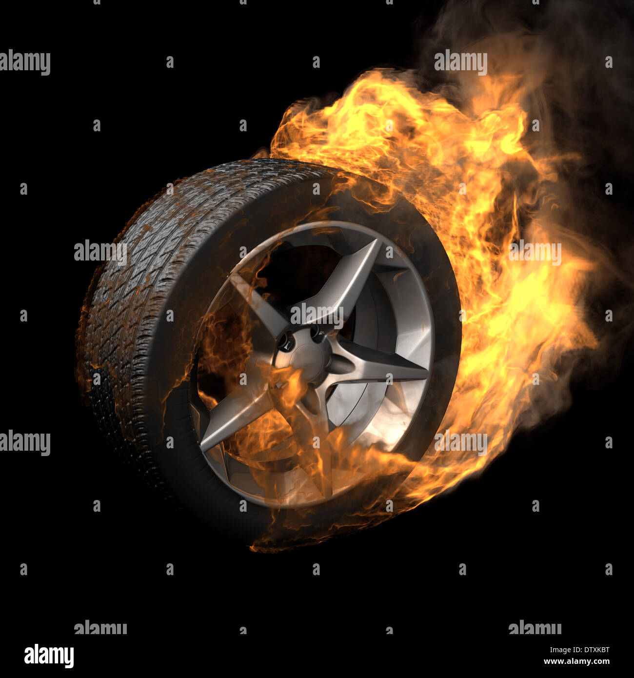 Burning wheel hi-res stock photography and images - Alamy