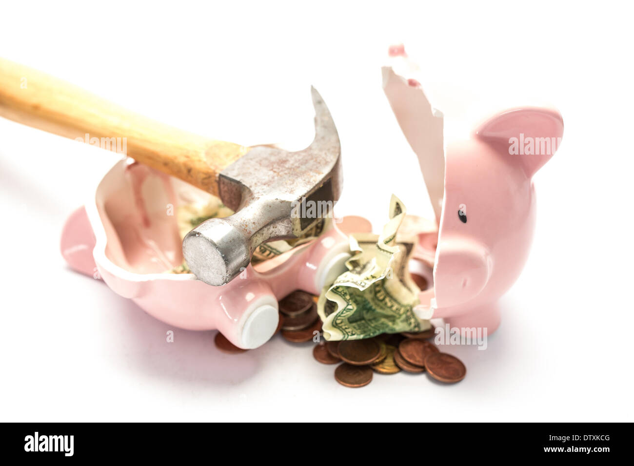 Smashed money piggy bank coins hi-res stock photography and images - Alamy