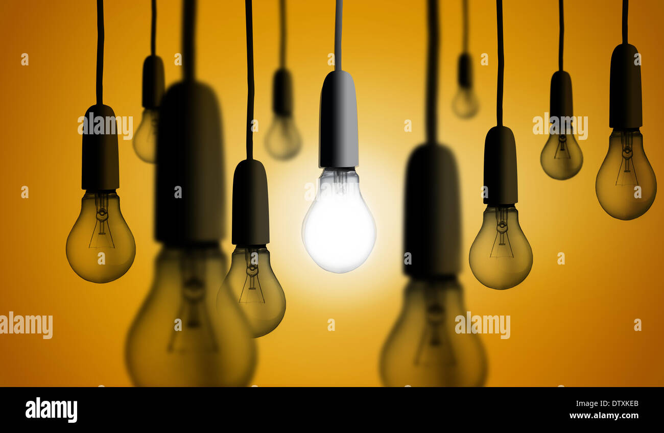 Light bulb glowing Stock Photo - Alamy