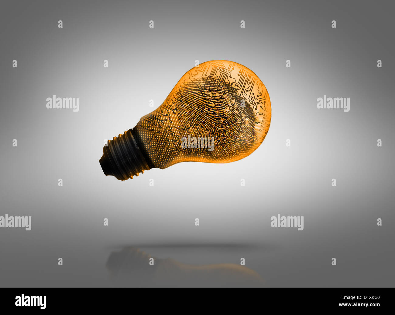 Digital circuit inside light bulb Stock Photo - Alamy
