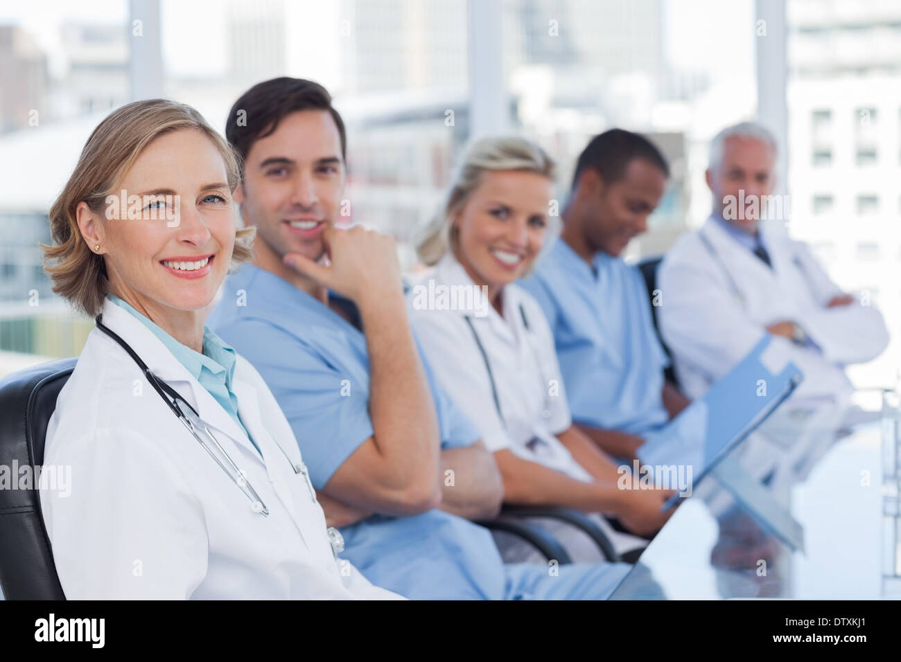 Medical team in row Stock Photo - Alamy