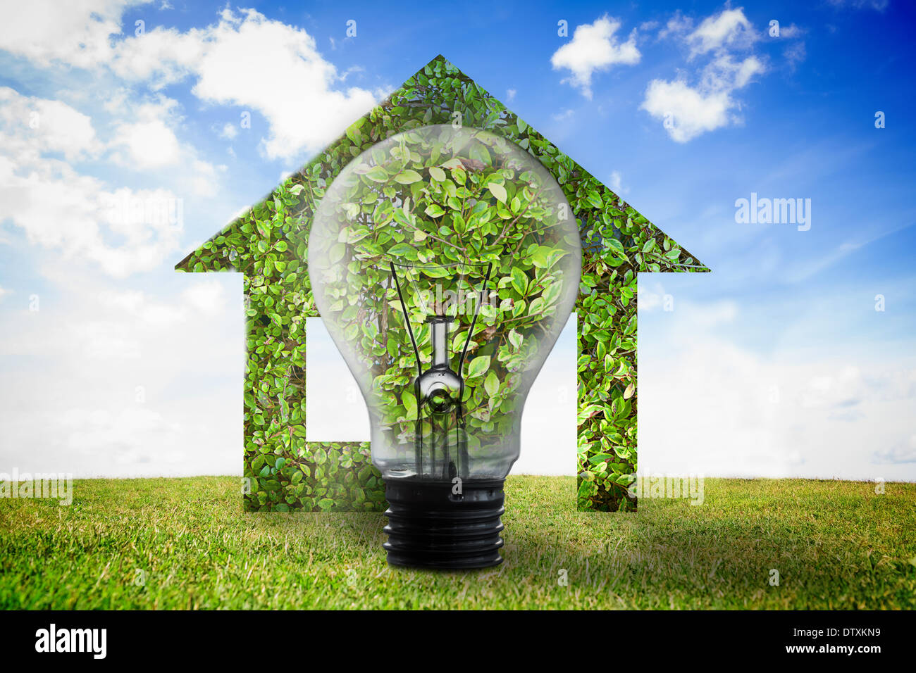 Big light bulb in front of house Stock Photo - Alamy
