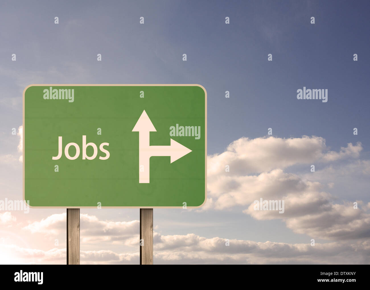 Jobs road sign Stock Photo - Alamy