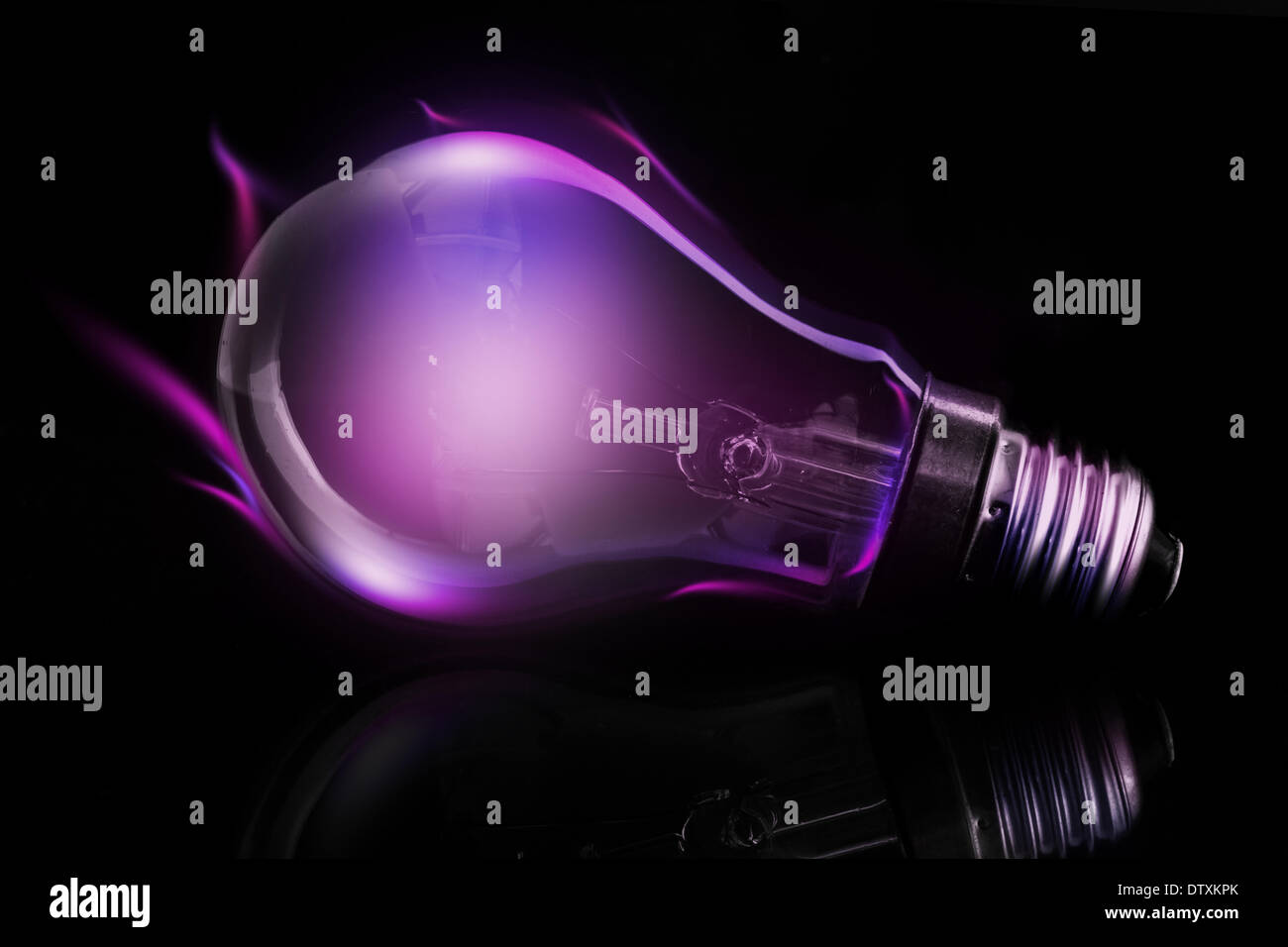 Purple light bulb Stock Photo - Alamy