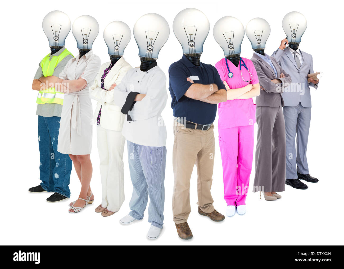 Different light bulb idea Cut Out Stock Images & Pictures - Alamy