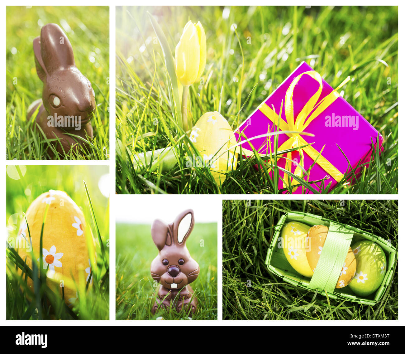 Collage of easter chocolate Stock Photo - Alamy