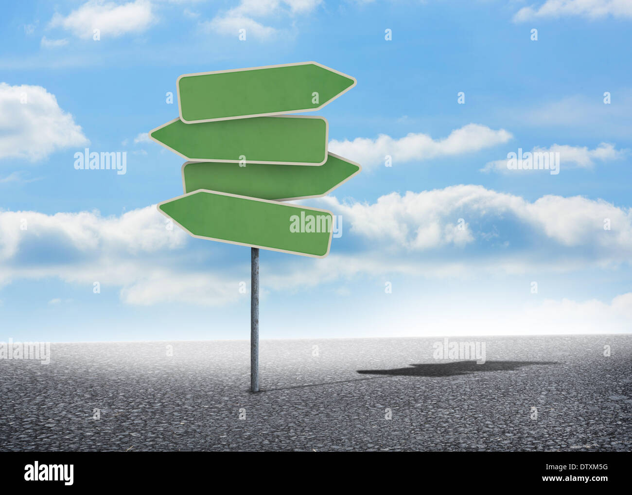 Illustration of empty signposts Stock Photo - Alamy