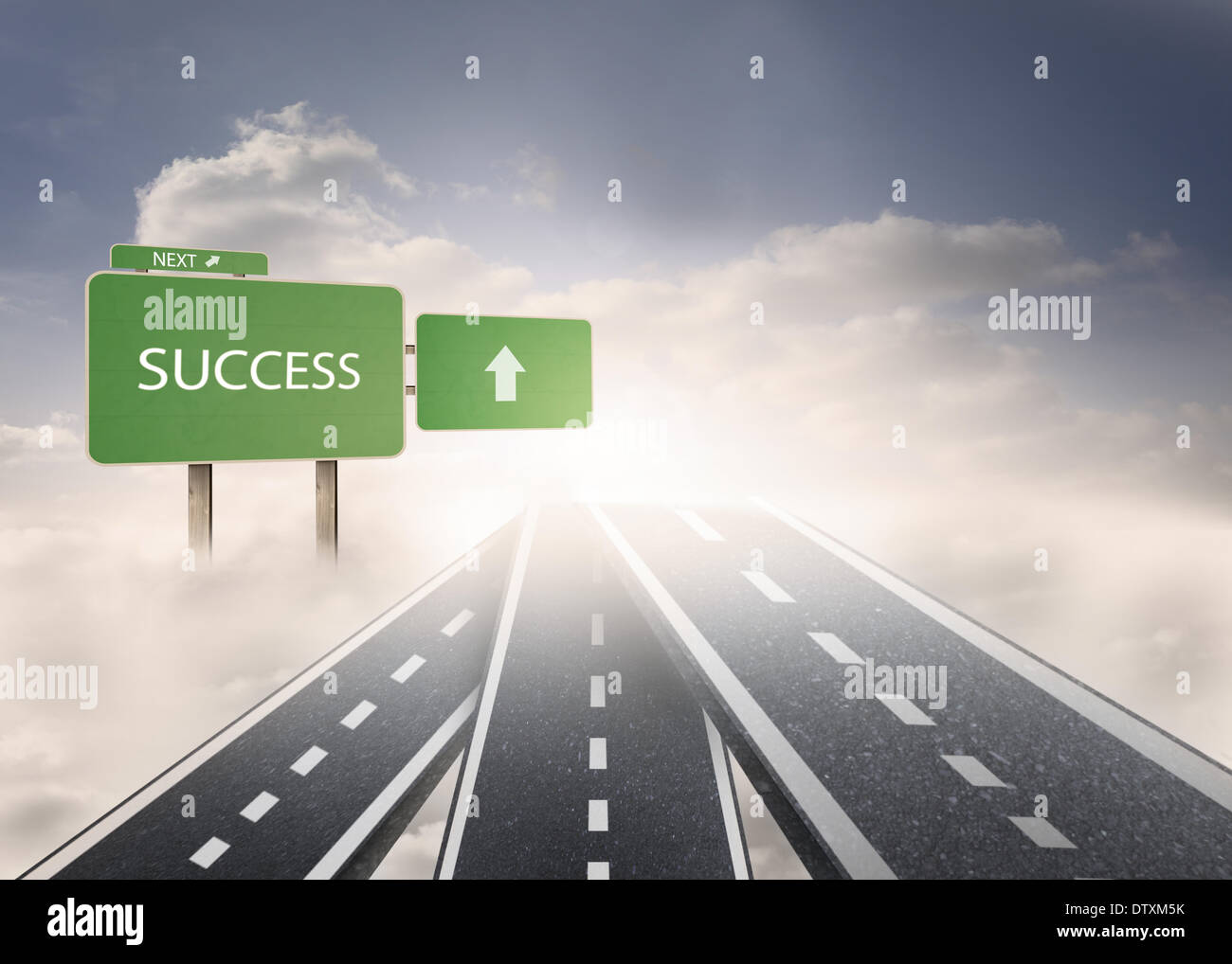 Signposts showing the road to success Stock Photo - Alamy