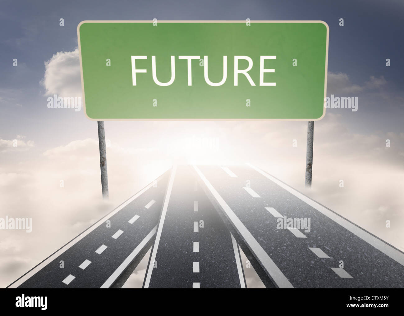 Signpost showing the direction of the future Stock Photo - Alamy