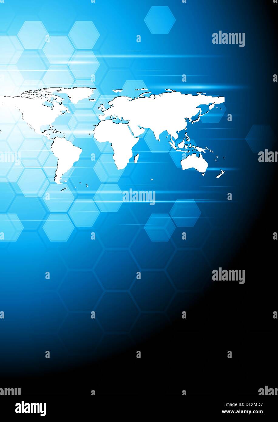Technology background with world map Stock Photo - Alamy