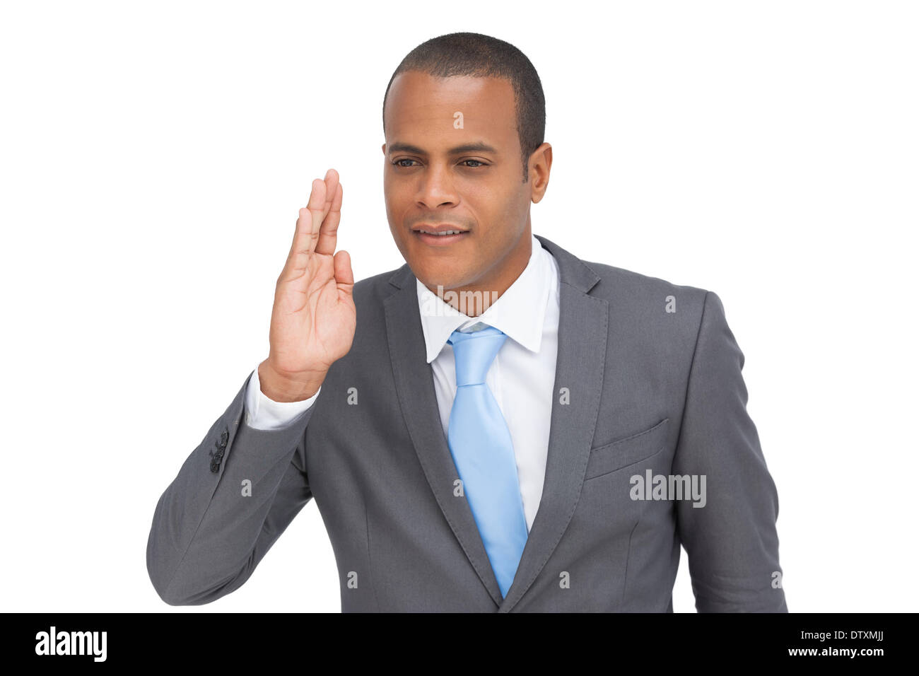 Business man calling someone gesture hi-res stock photography and ...