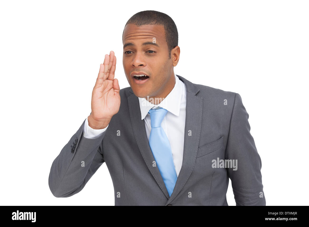 Business man calling someone gesture hi-res stock photography and ...