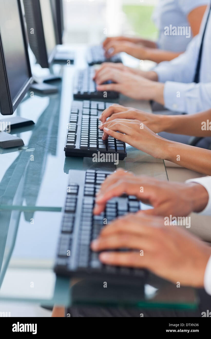 Business people working on computers Stock Photo - Alamy