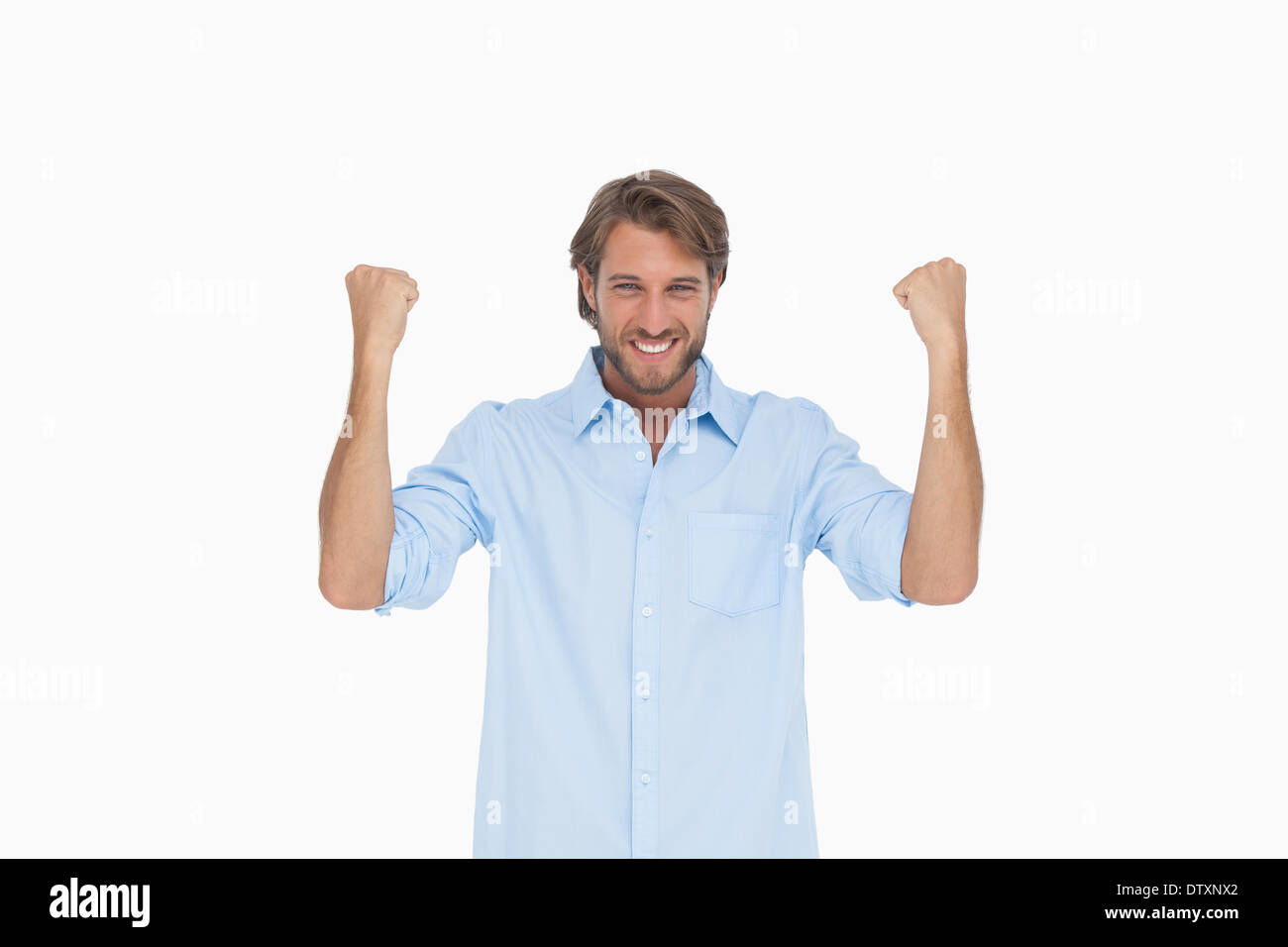 Cheering man shirt hi-res stock photography and images - Alamy