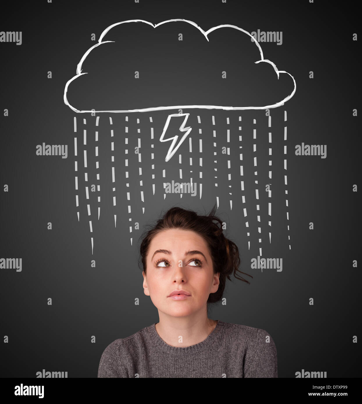 Rain cloud above head hi-res stock photography and images - Alamy