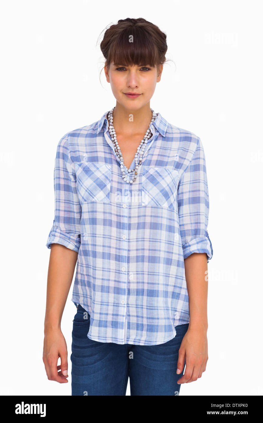 Pretty woman with fringe Stock Photo - Alamy