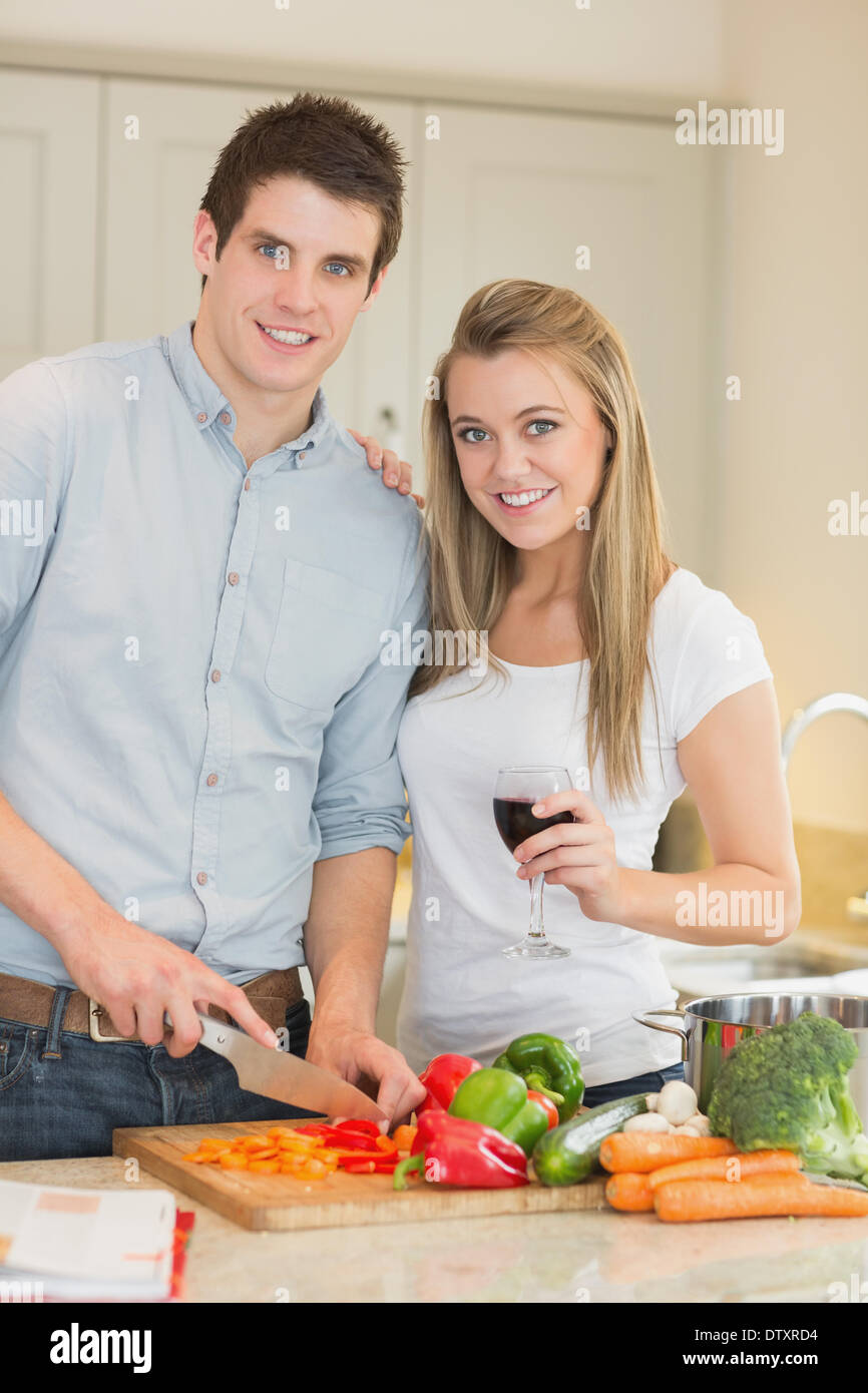 Preparing vegetables following recipe hi-res stock photography and ...