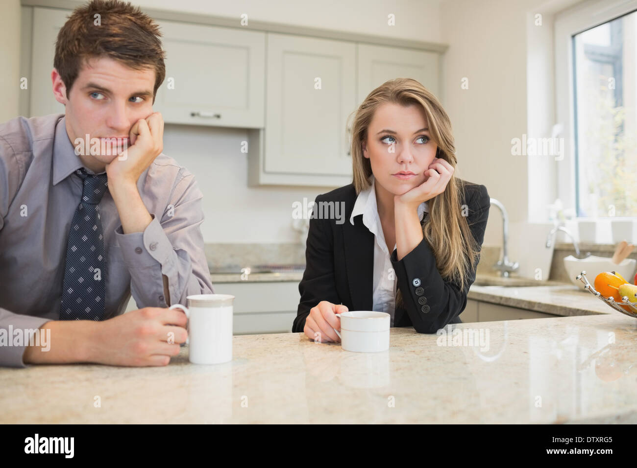 Woman and man having a dispute Stock Photo - Alamy