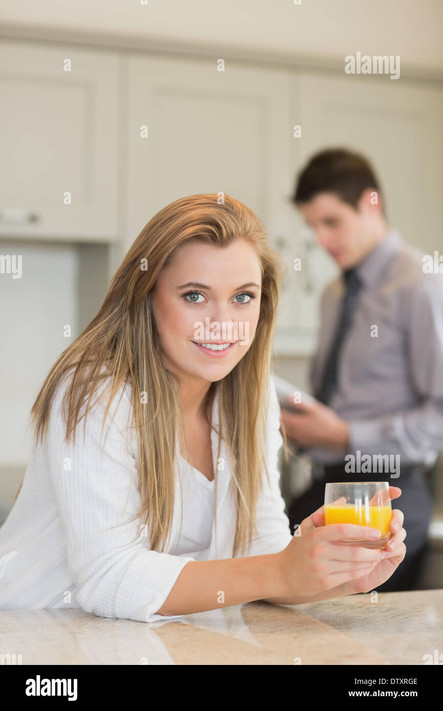 Woman dressing gown kitchen hi-res stock photography and images - Alamy