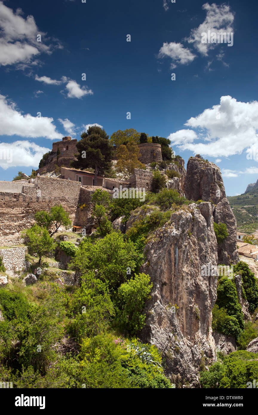 Guadalest castle in the heart of the Sierrade Aitana mountains, one of ...