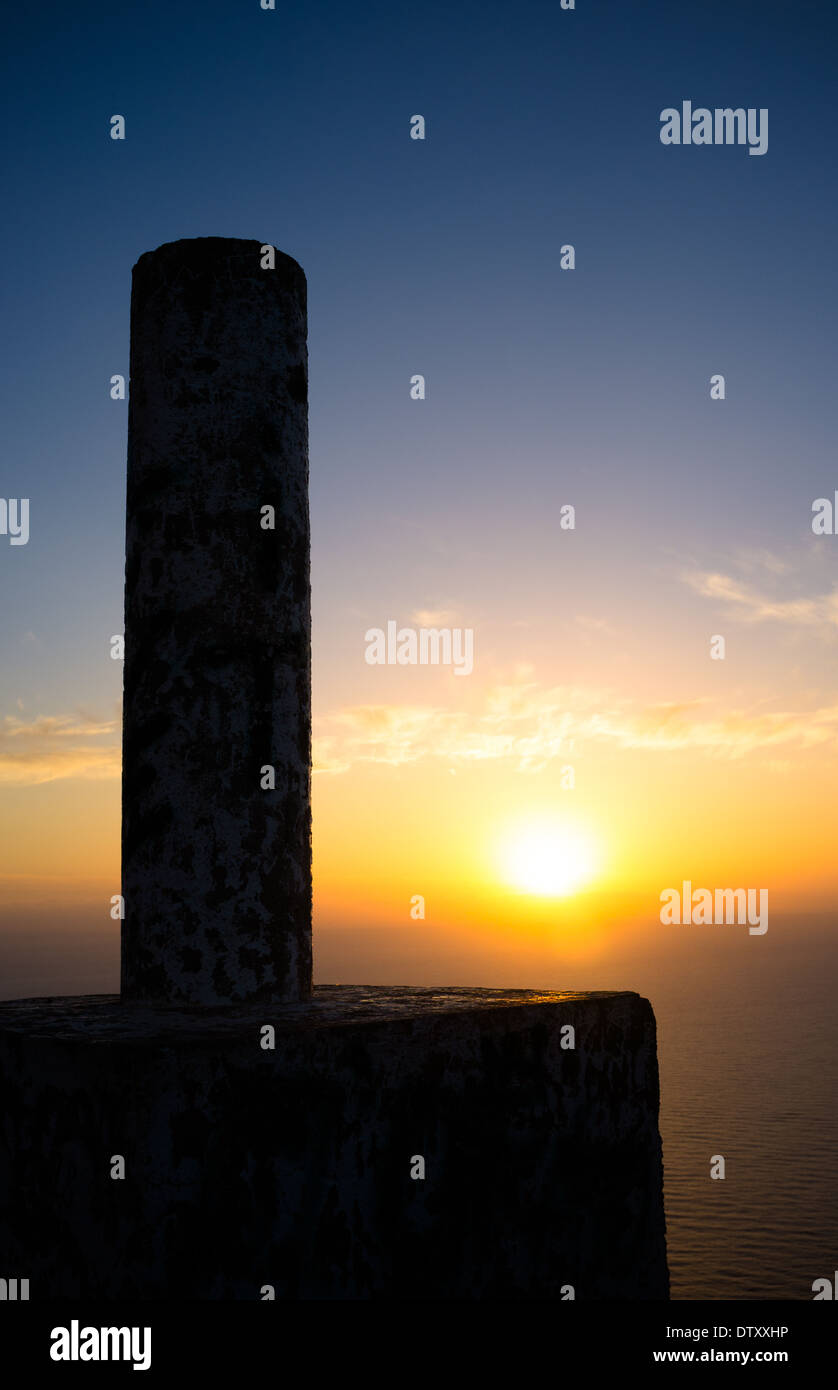 Geodesic stone backlit by a beautiful Mediterranean sunrise Stock Photo ...