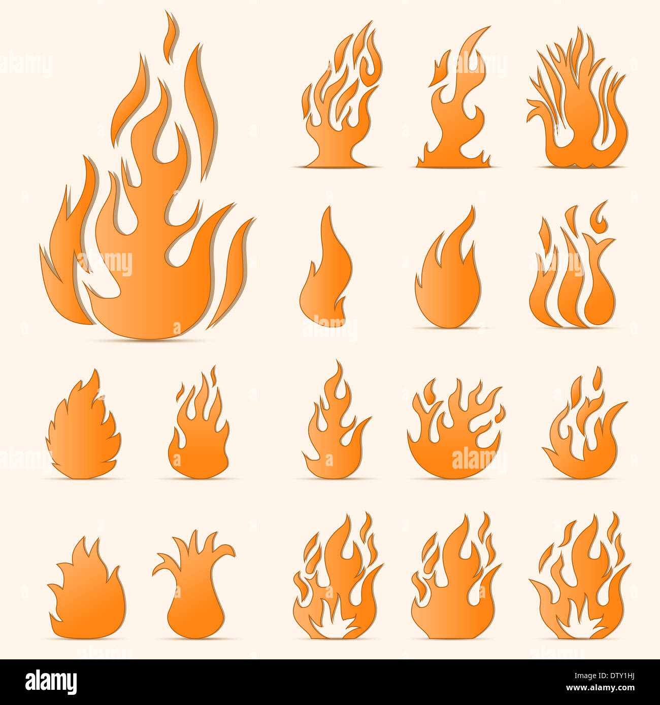 vector set of different 17 fire elements Stock Photo - Alamy