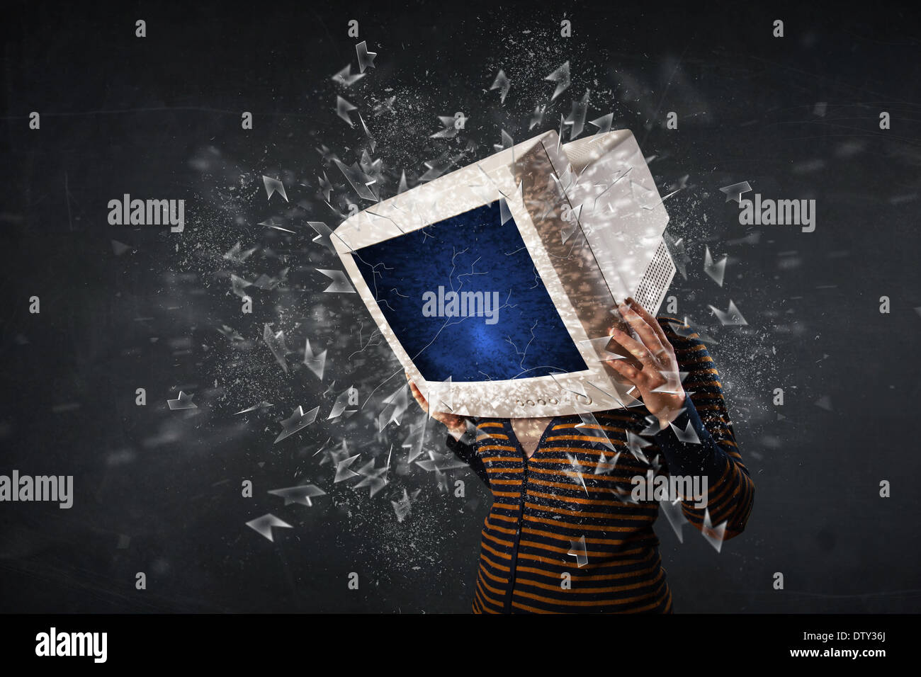 Exploding computer screen hi-res stock photography and images - Alamy