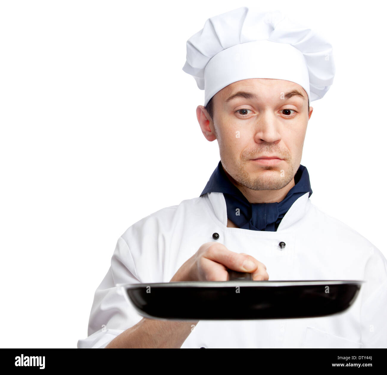 chef holding frying pan Stock Photo - Alamy