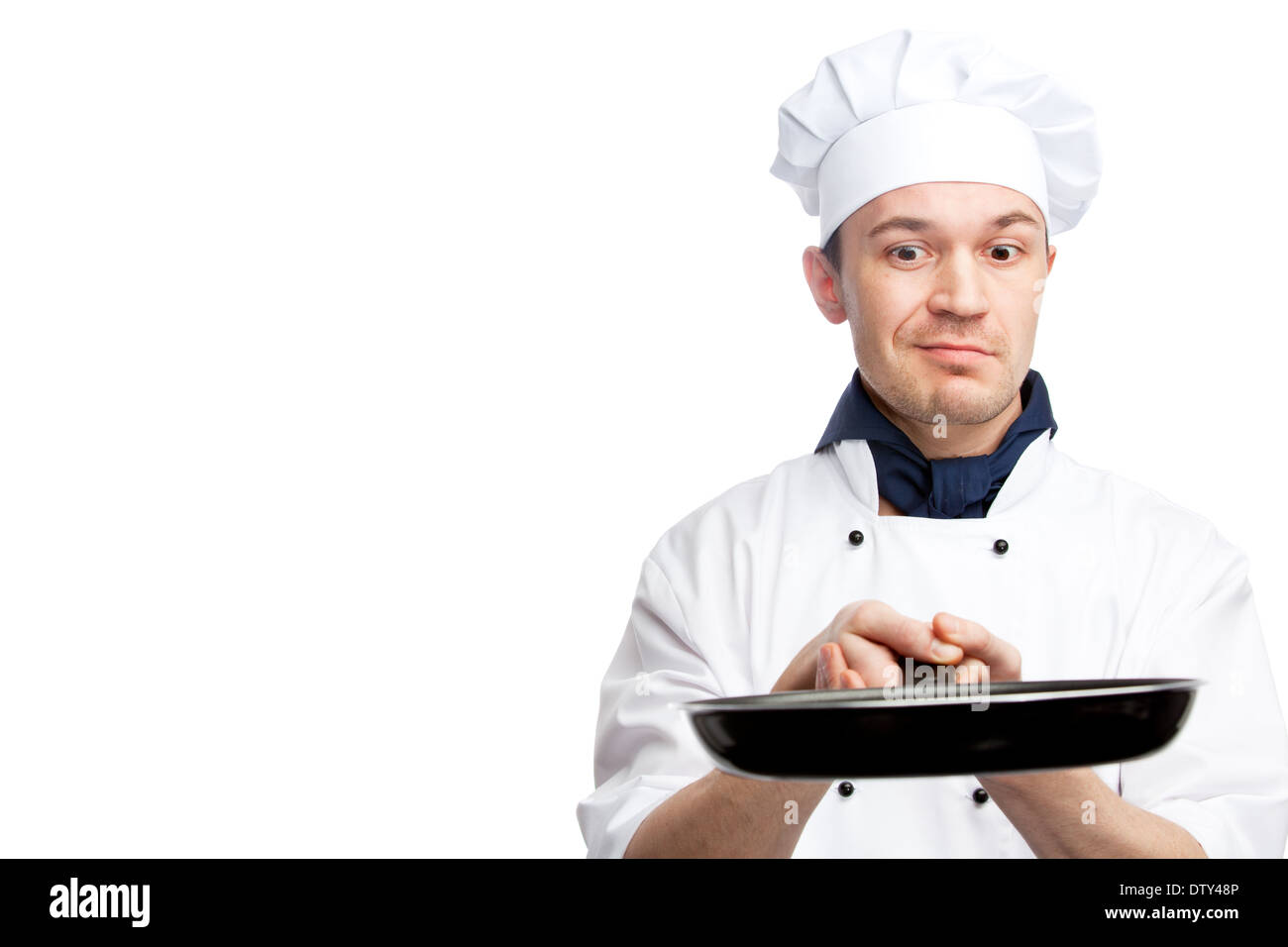 Chef holding frying pan hi-res stock photography and images - Alamy