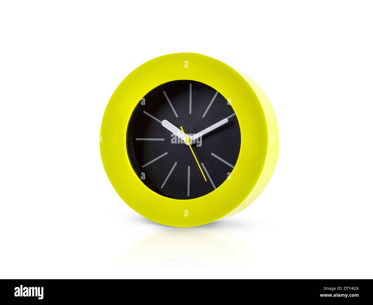 Modern green clock isolated on white background Stock Photo - Alamy