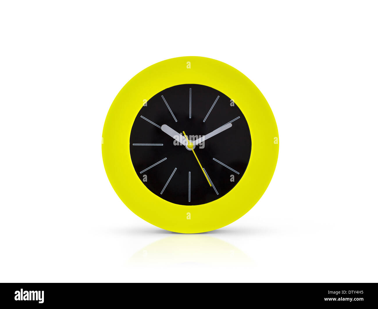 Modern green clock isolated on white background Stock Photo - Alamy