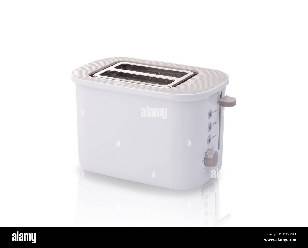 white bread toaster isolated on white background Stock Photo - Alamy