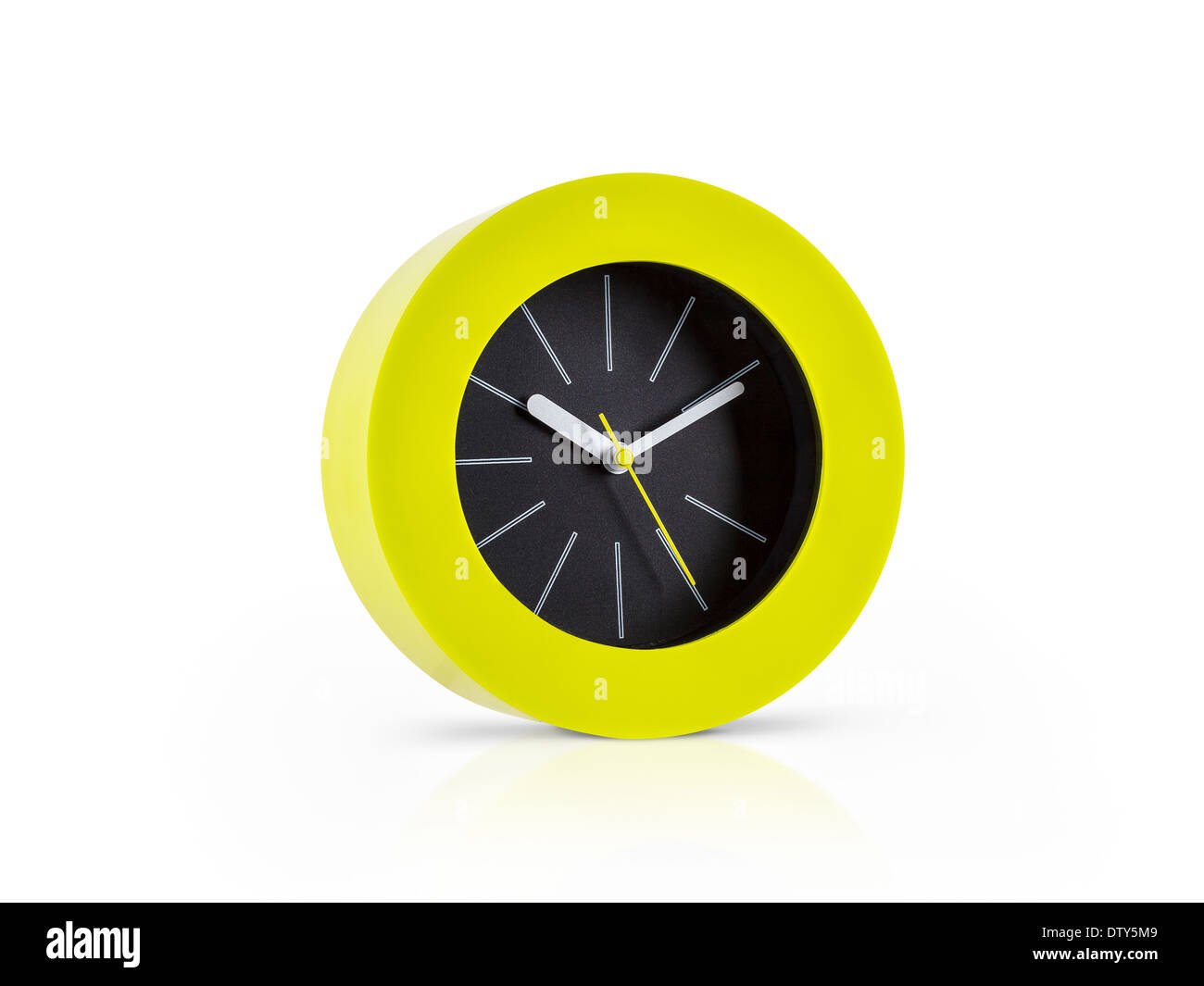 Modern green clock isolated on white background Stock Photo - Alamy