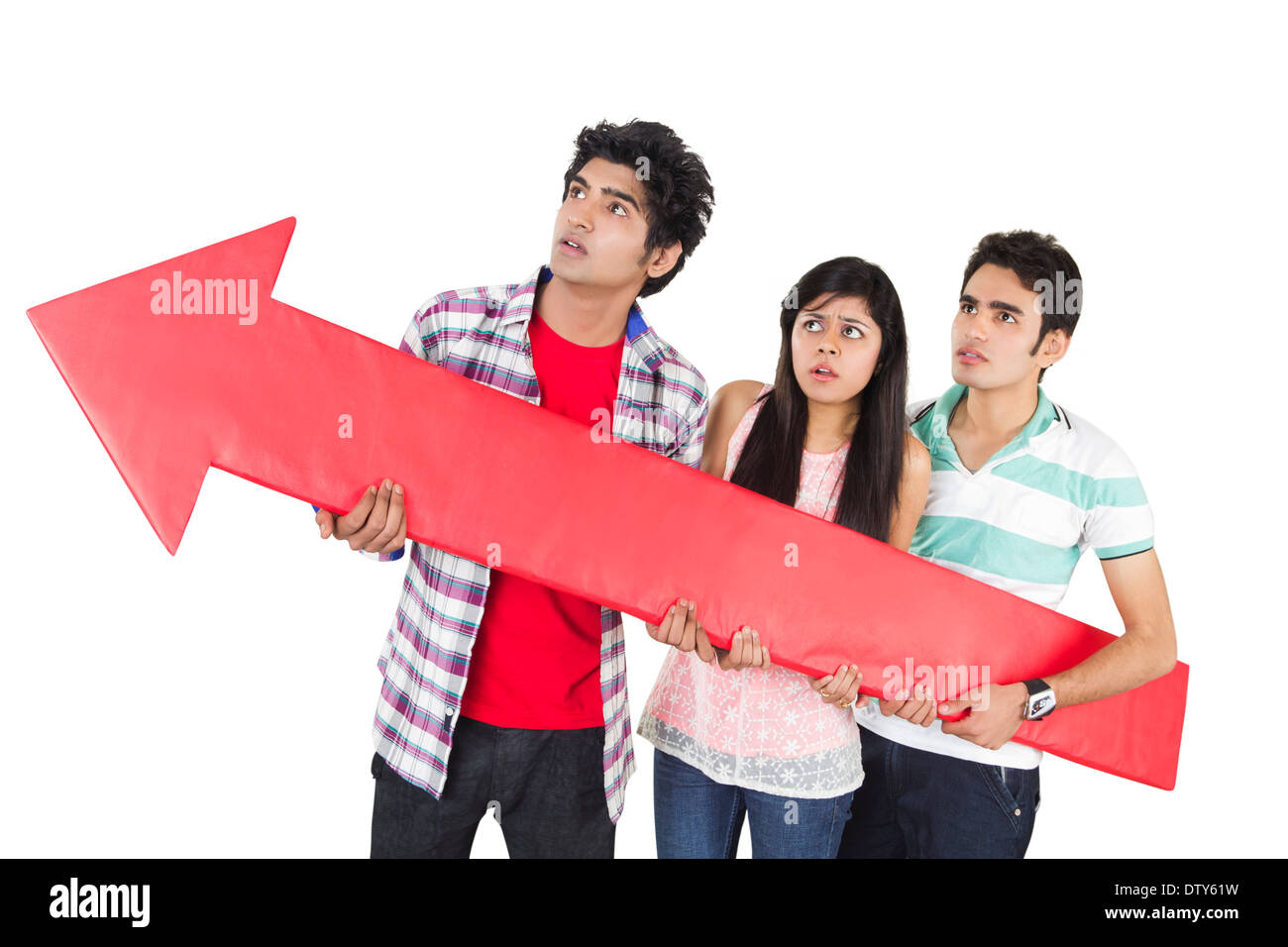 couple friend with arrow Stock Photo - Alamy