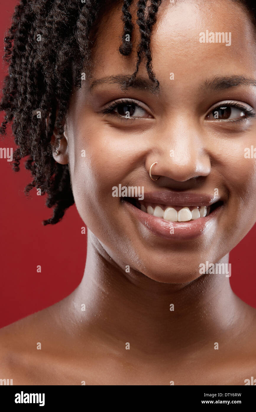 Black woman smiling Stock Photo - Alamy