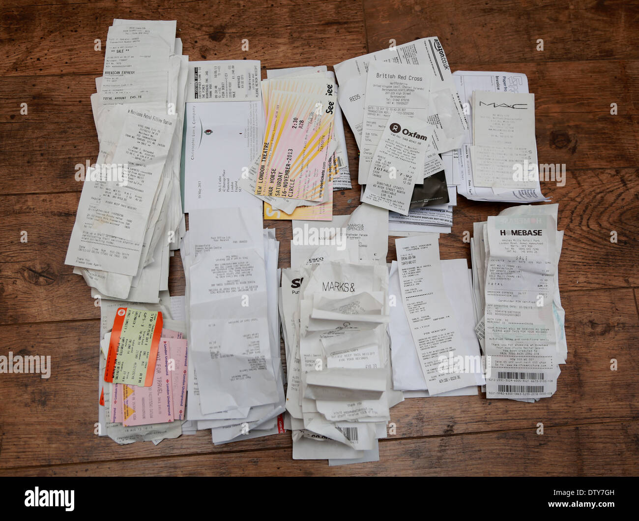 Piles of receipts ready for accounting Stock Photo - Alamy