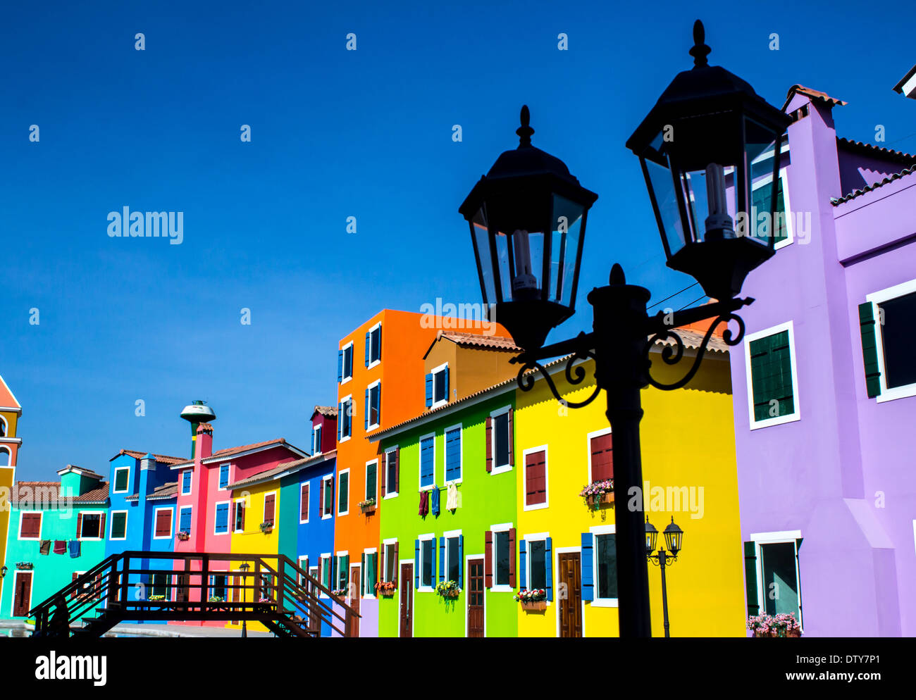 Burano island canal, colorful houses and Long exposure photography ...