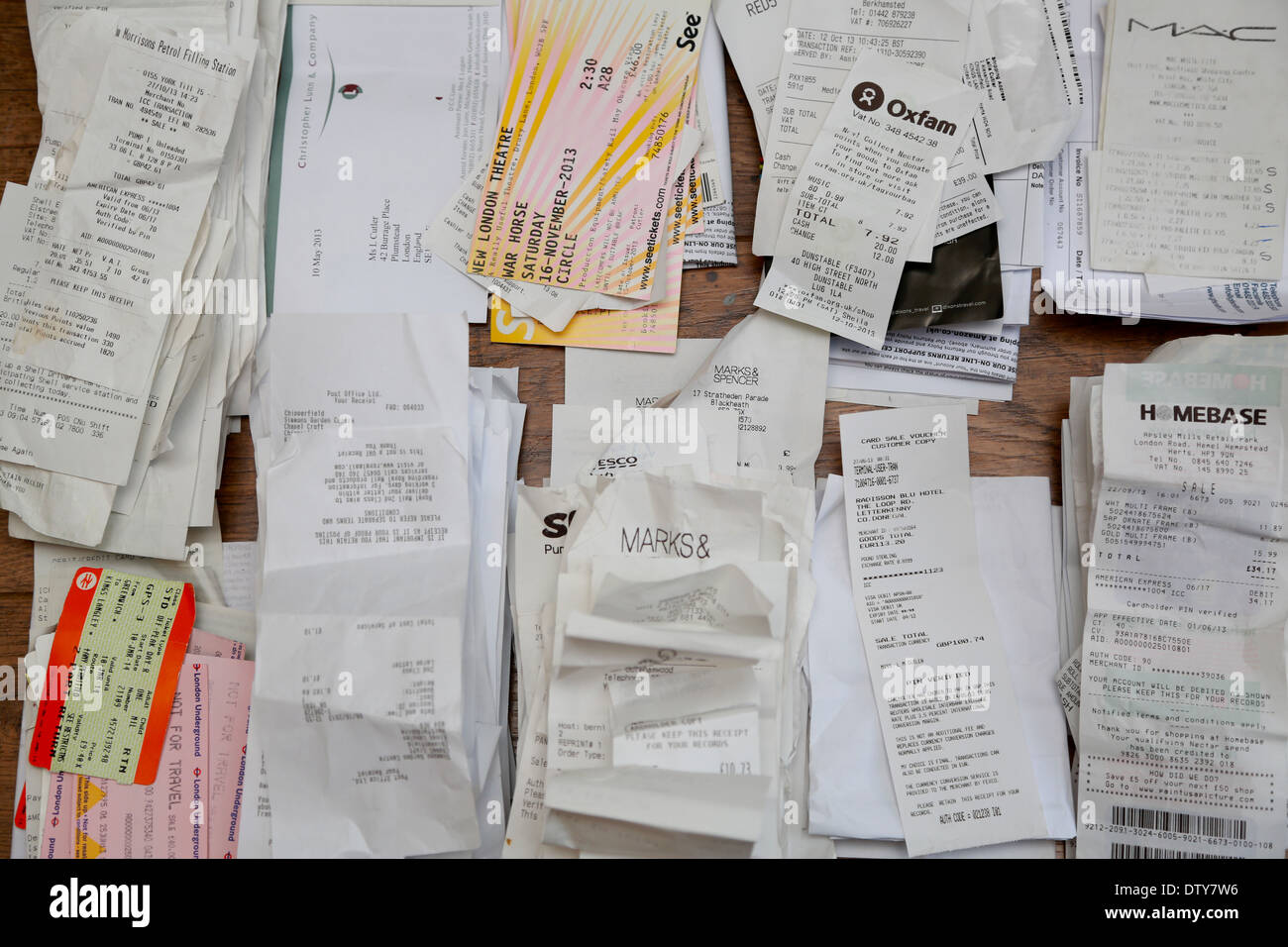 Piles of receipts ready for accounting Stock Photo - Alamy