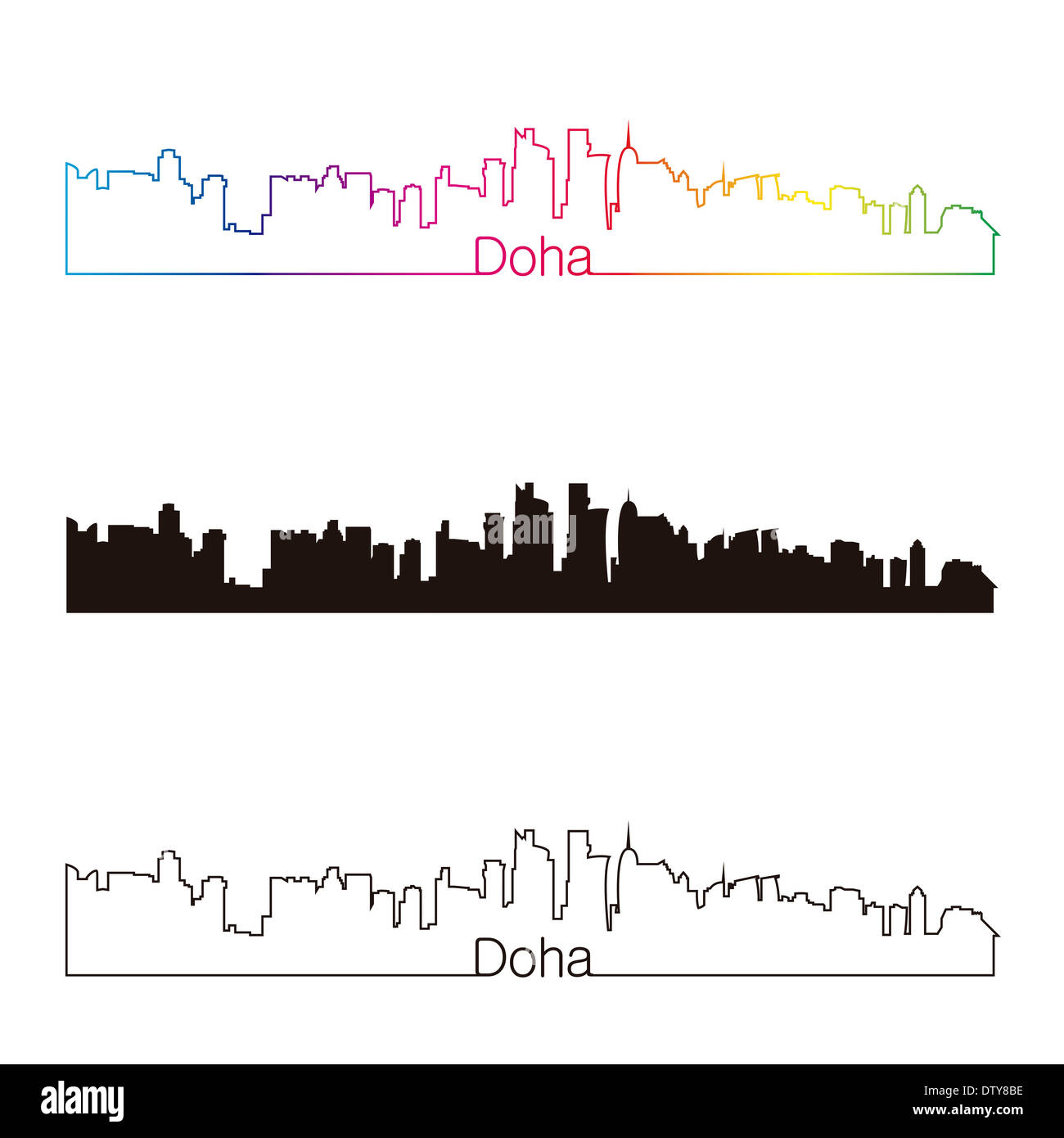 Qatar skyline vector hi-res stock photography and images - Alamy