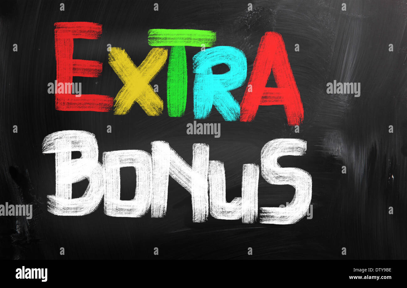 Extra Bonus Concept Stock Photo - Alamy