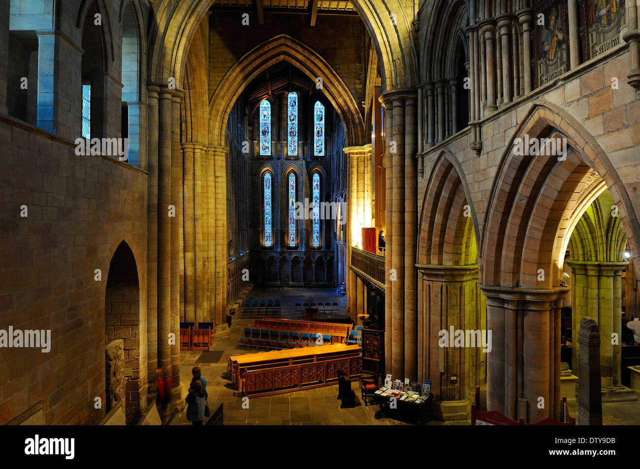 Interior of Hexham Abbey, Hexham, Northumberland, England Stock Photo ...