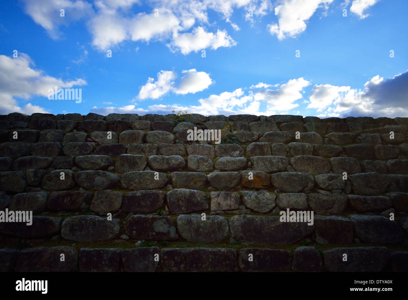 Brick wall and sky Stock Photo - Alamy