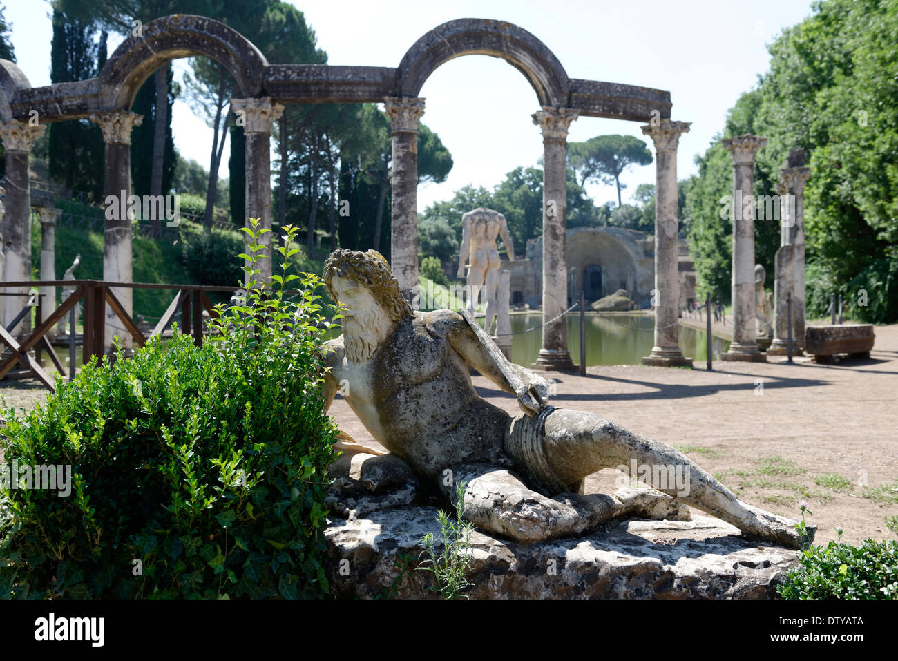 Lounging statue figure at the curved north end of the monumental ...