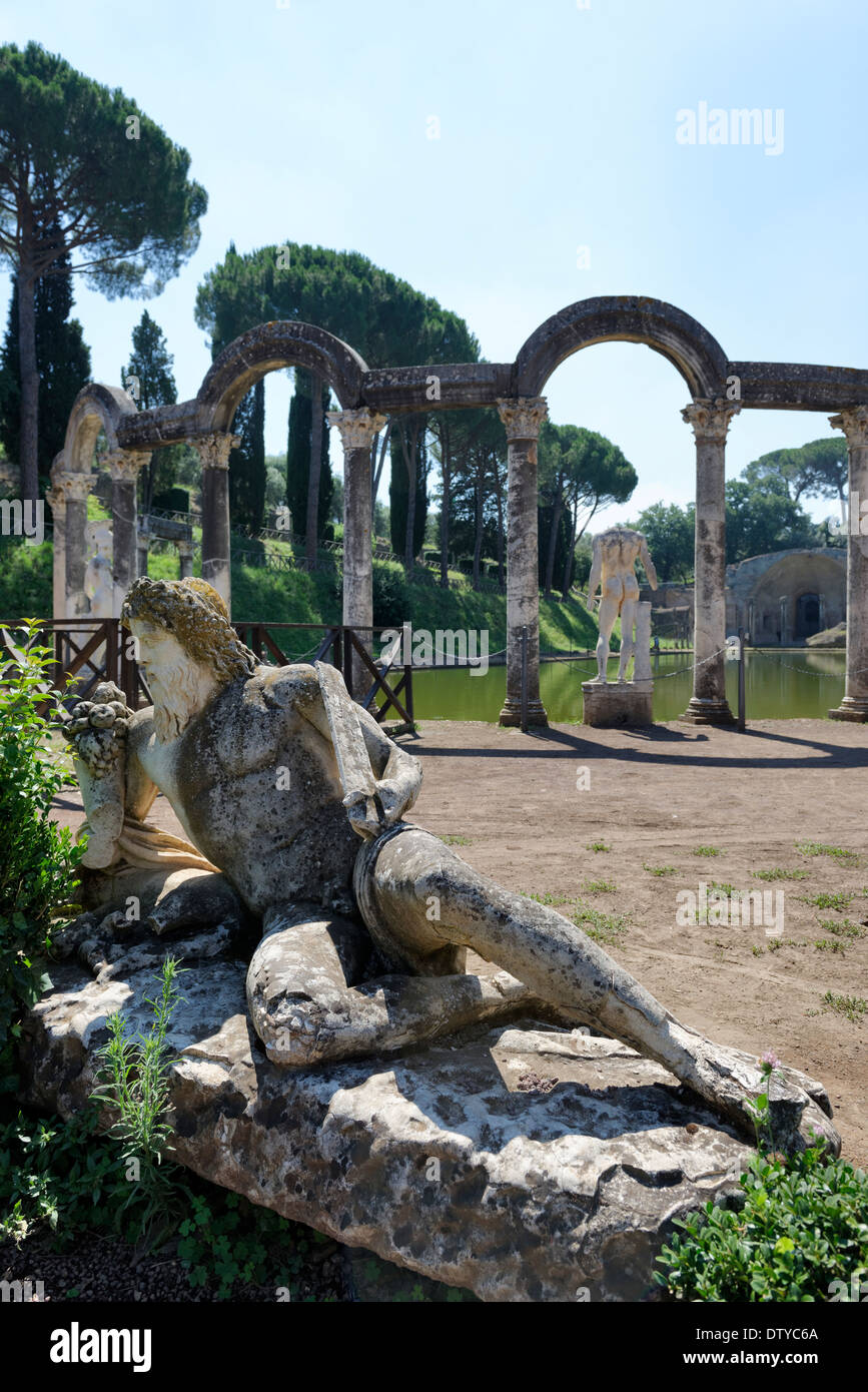 Lounging statue figure at the curved north end of the monumental ...