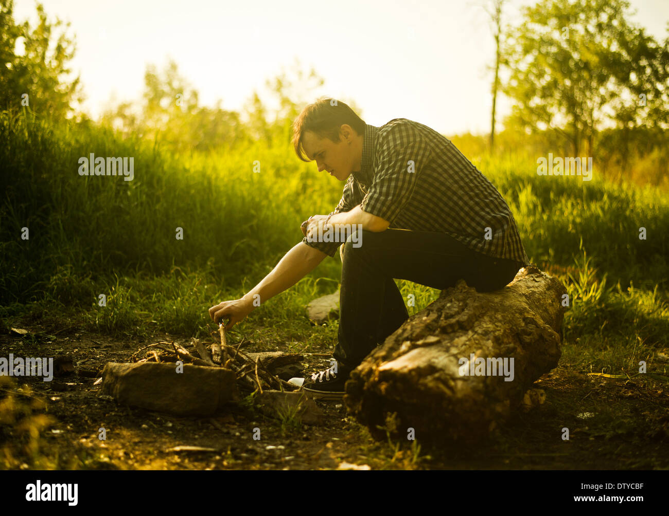 Man Starting Fire High Resolution Stock Photography and Images - Alamy