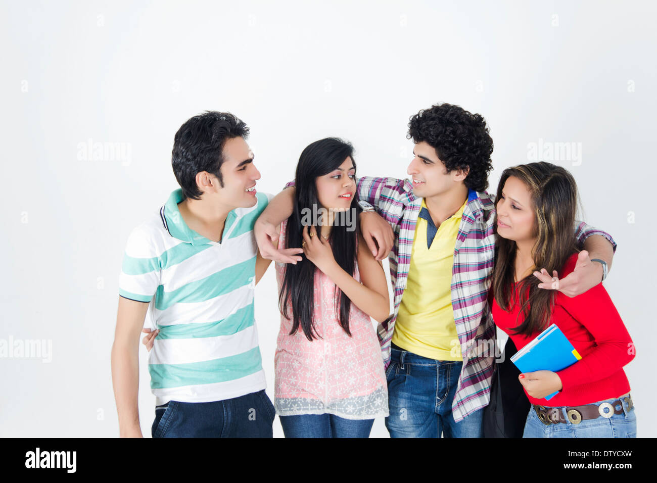 indian college friends Discuss Stock Photo - Alamy