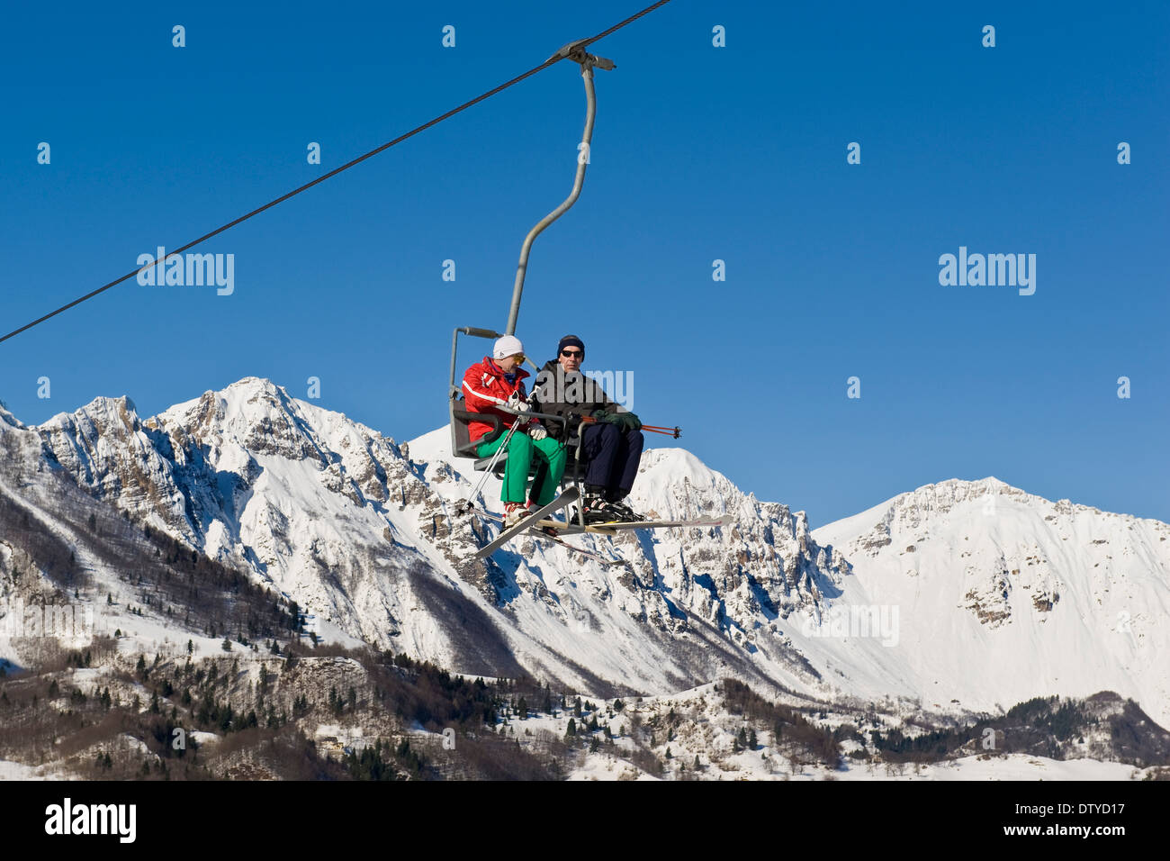 Italy, Recoaro Mille, chair lift Stock Photo - Alamy