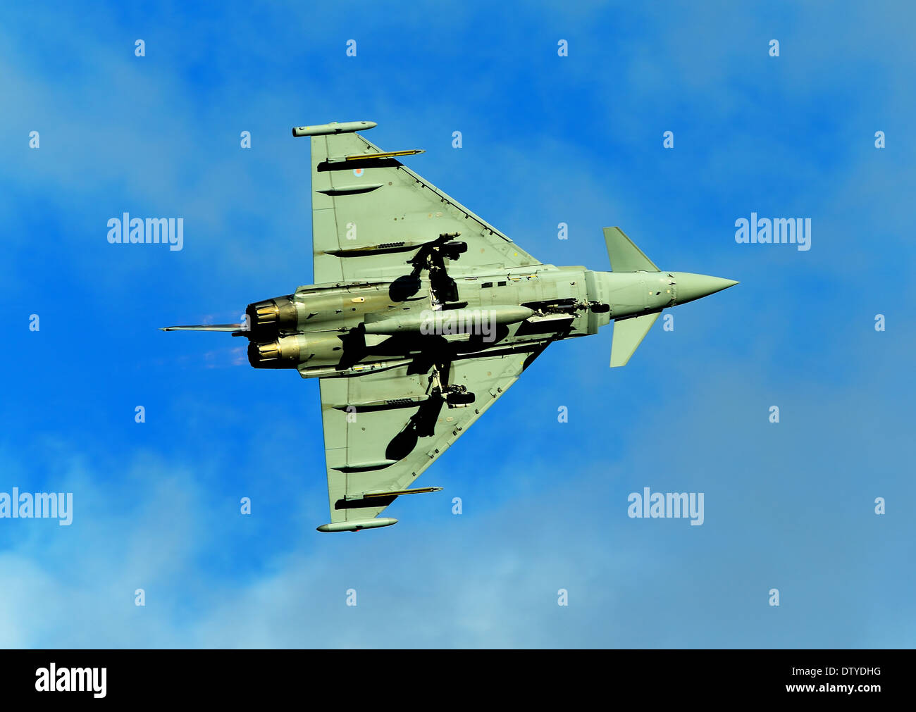 RAF Eurofighter Typhoon FGR4 jet flying at Duxford air show UK 2013 ...